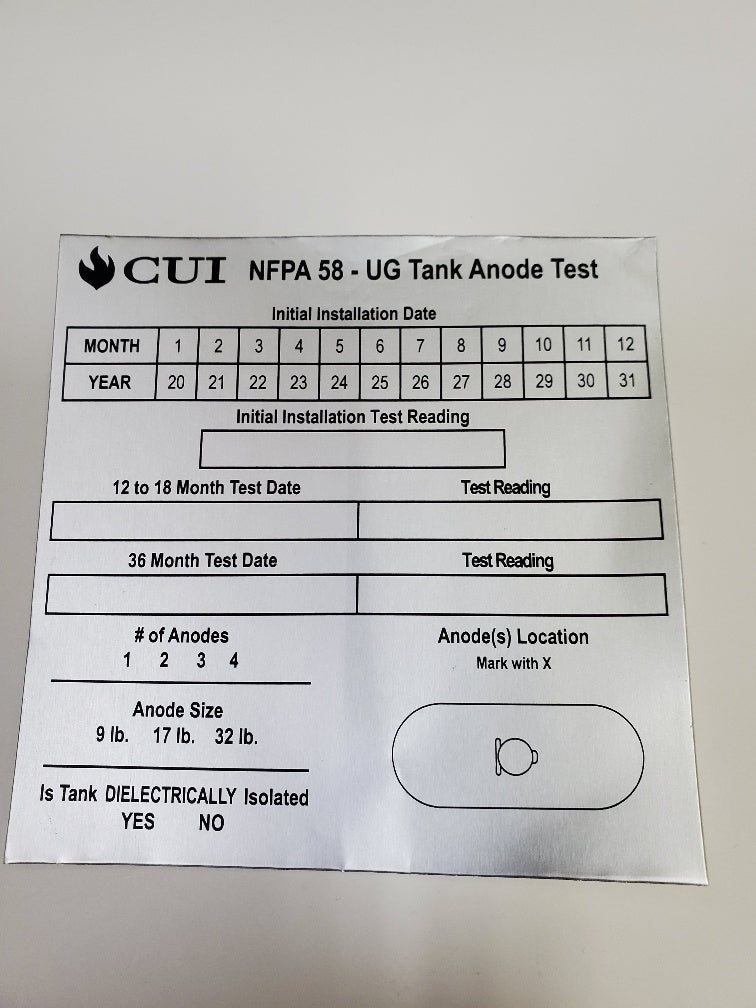 Underground Tank Cathodic Test Decal – Chimney Cricket
